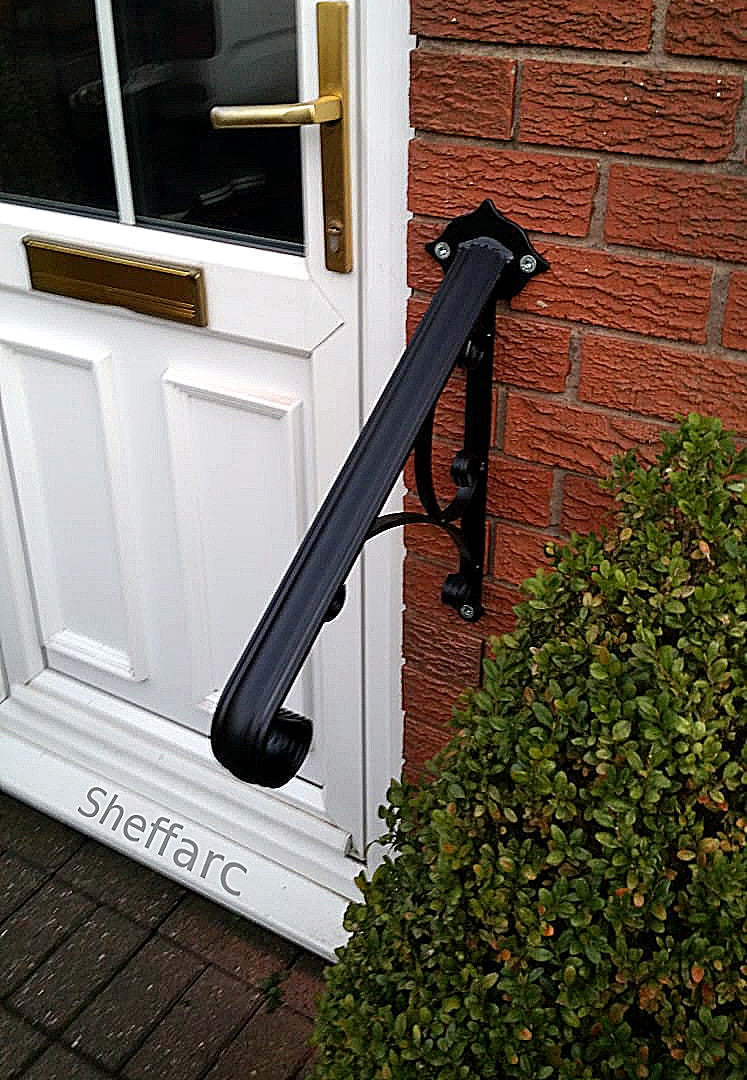 1 or 2 Step Ornamental wall mounted handrail with scrolls - mobility a ...