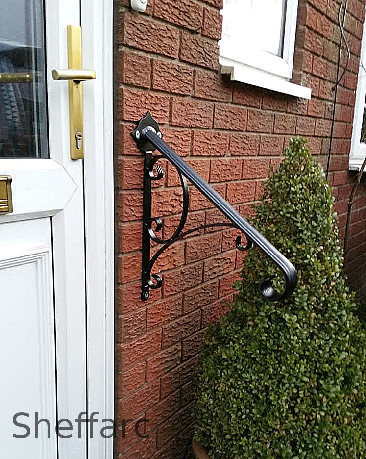 1 or 2 Step Ornamental wall mounted handrail with scrolls - mobility a ...